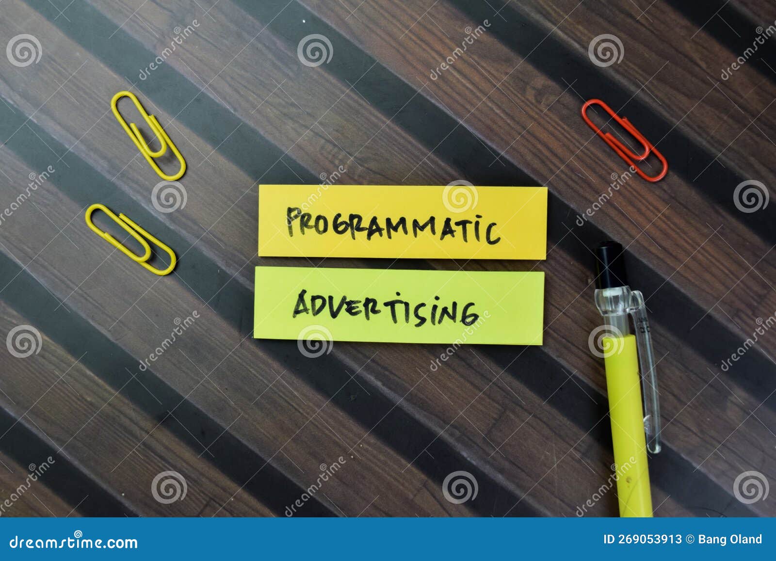 Concept Of Programmatic Advertising Write On Sticky Notes Isolated On