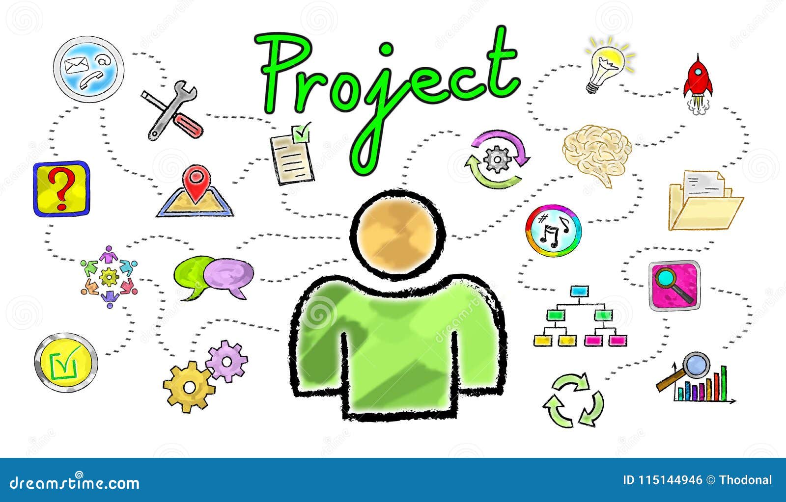 Concept of project stock illustration. Illustration of design - 115144946