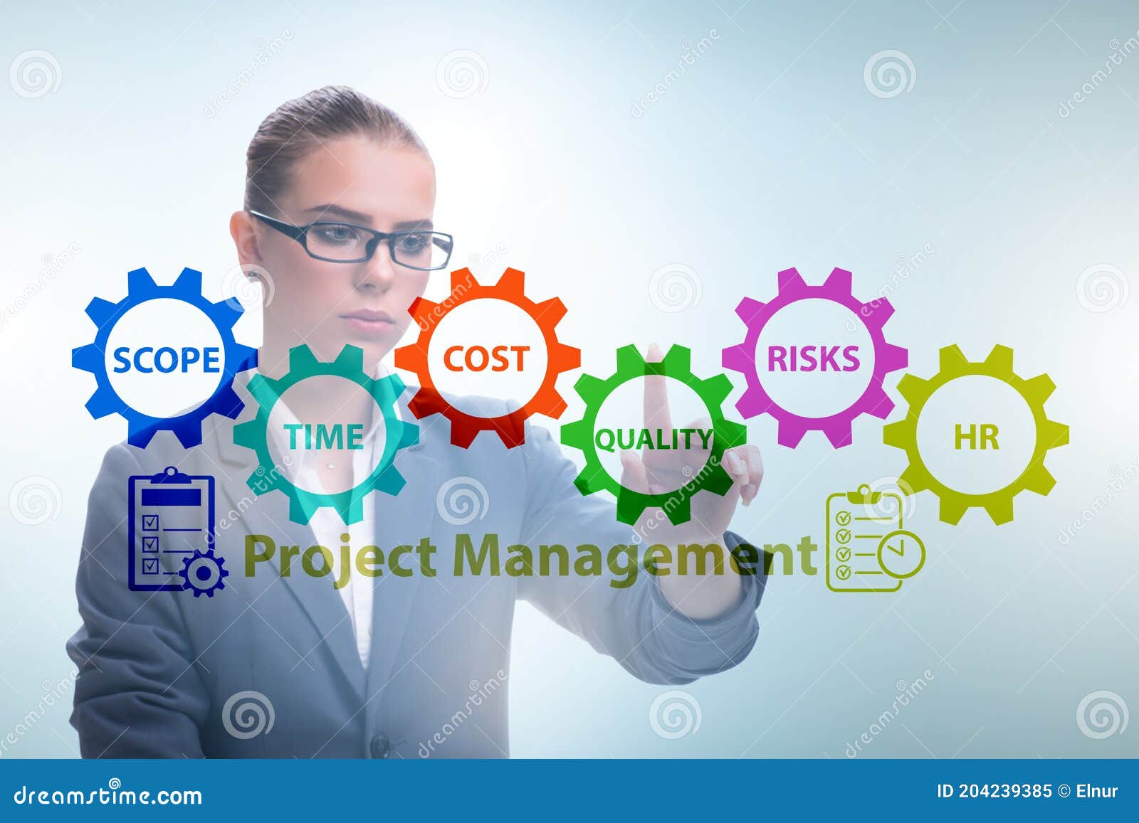 Concept of Project Management with Business People Stock Illustration ...