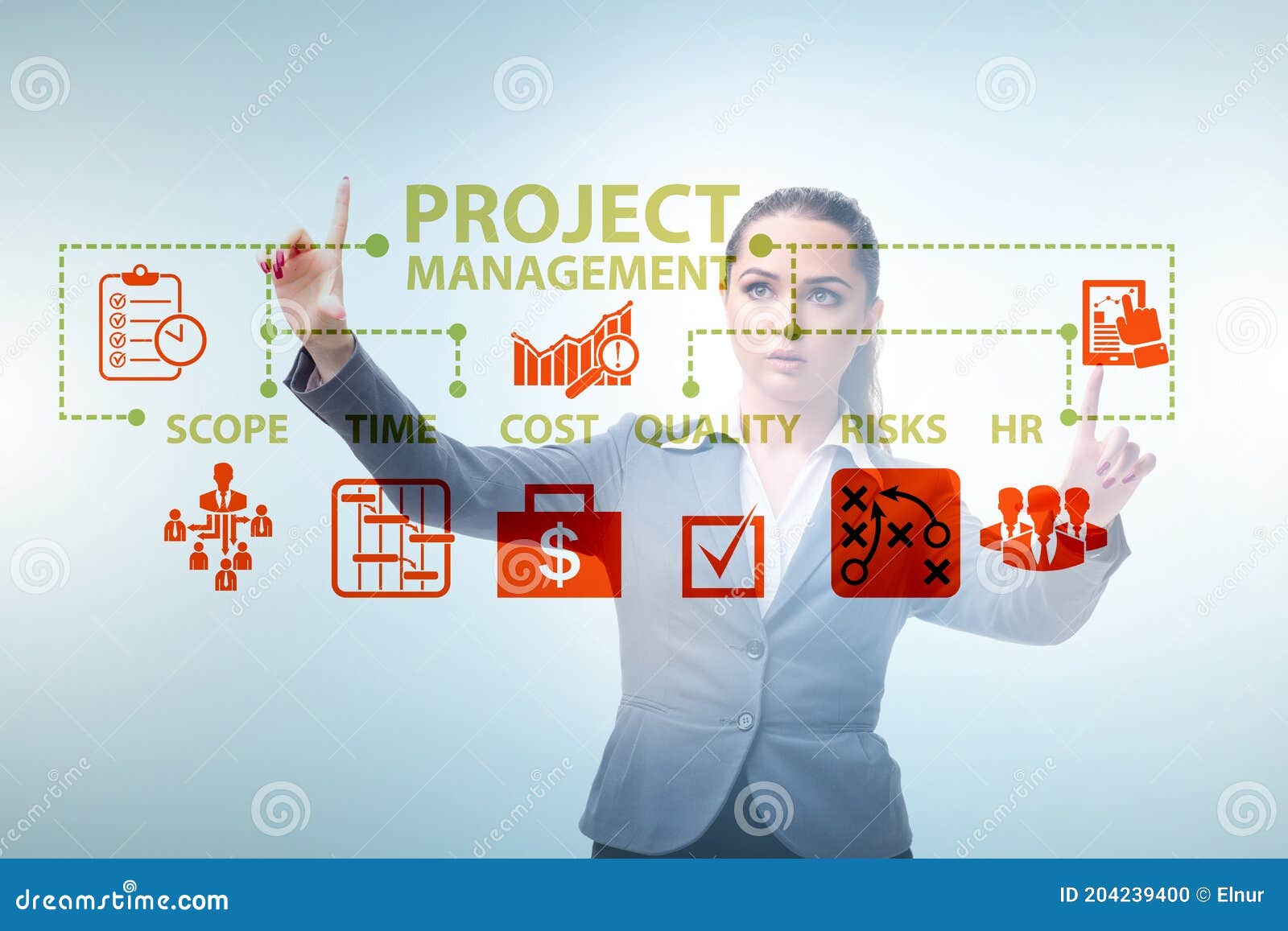 Concept of Project Management with Business People Stock Illustration ...