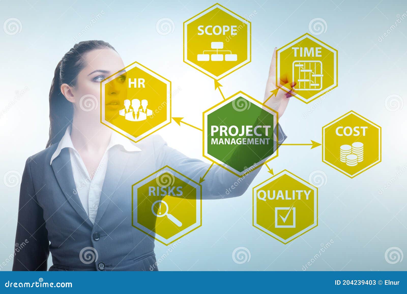 Concept of Project Management with Business People Stock Illustration ...