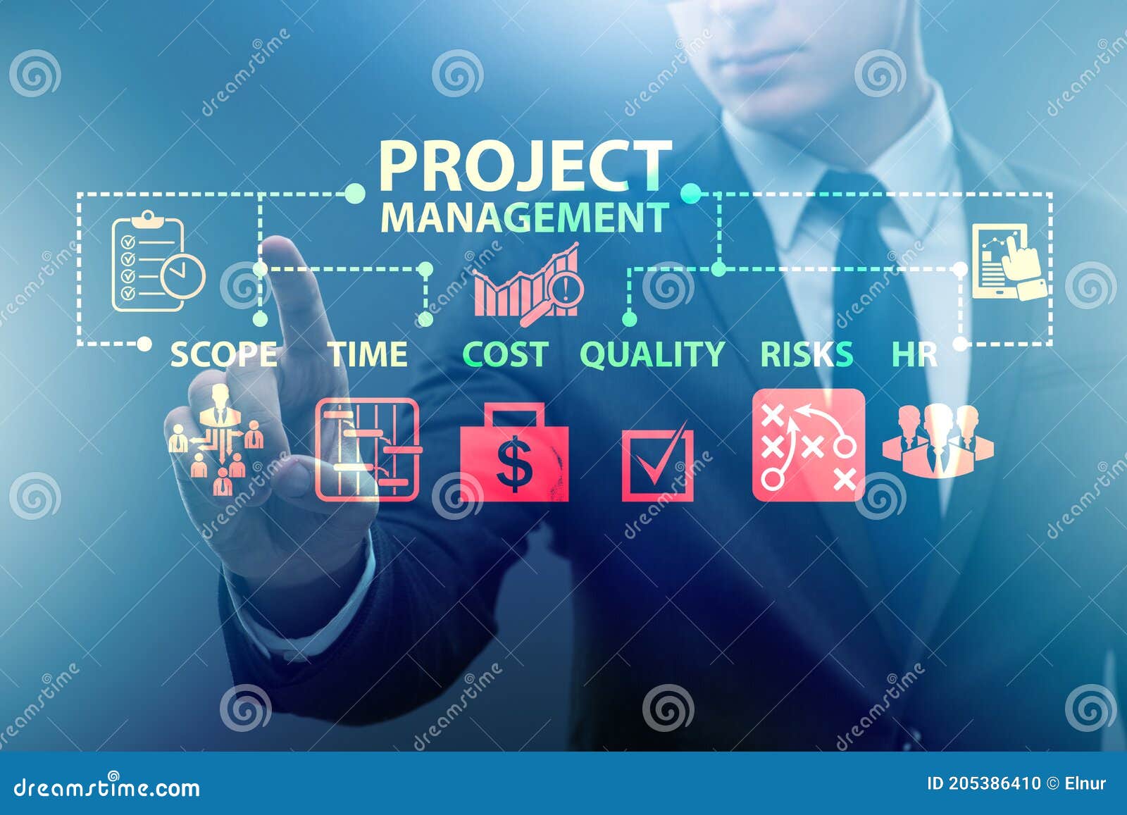Concept of Project Management with Business People Stock Illustration ...