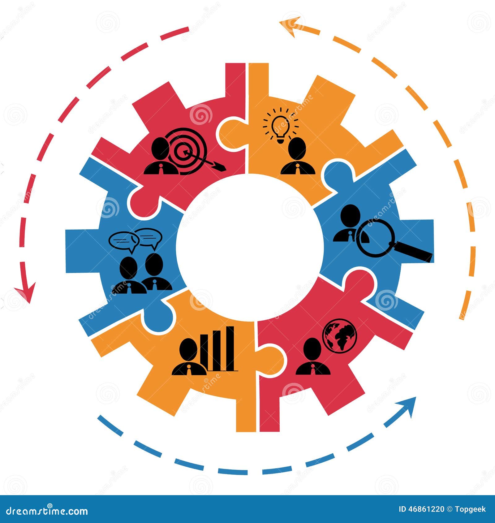 Concept for Project Management with Gear Stock Vector - Illustration of ...