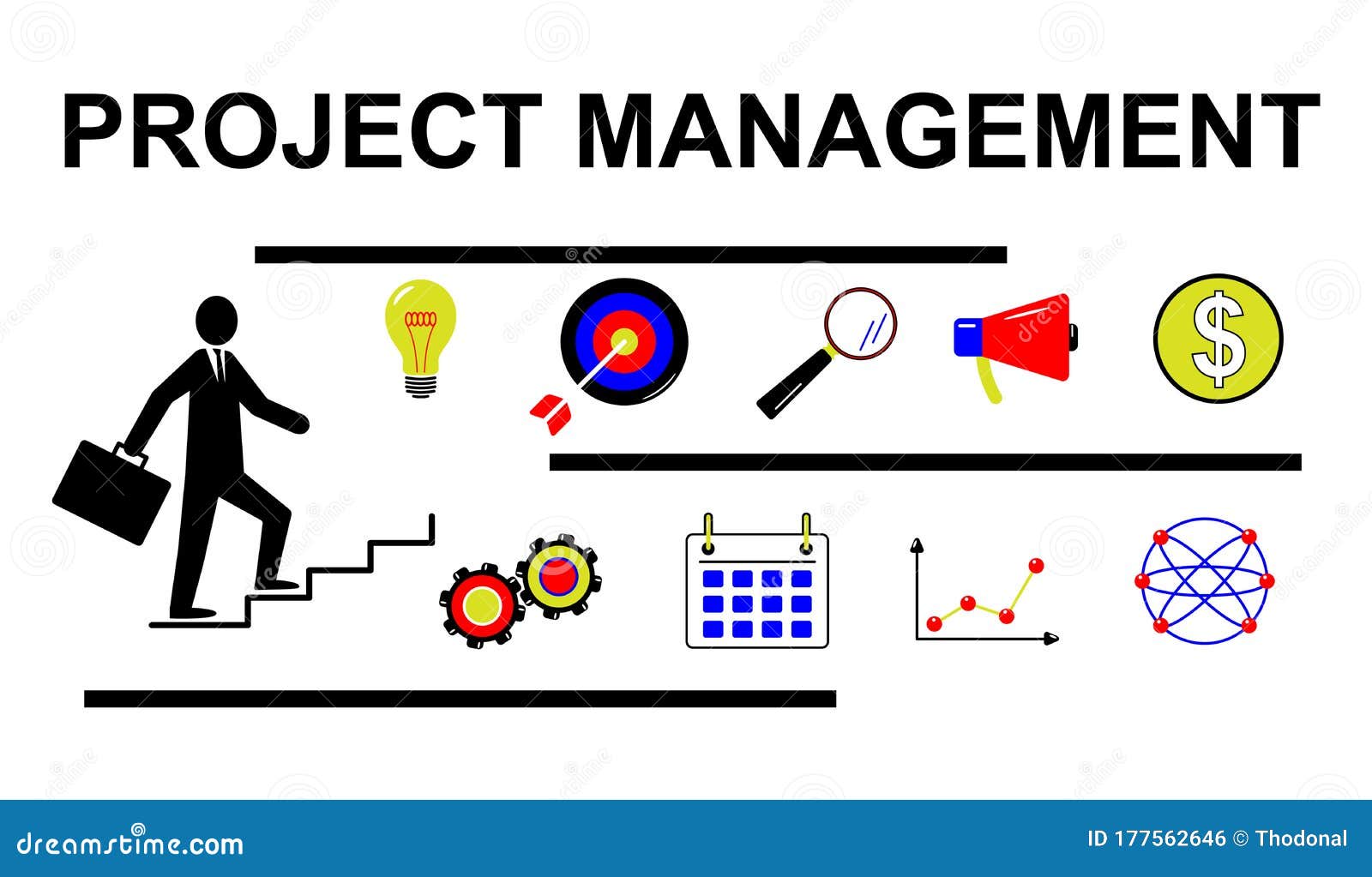 Concept of Project Management Stock Illustration - Illustration of ...