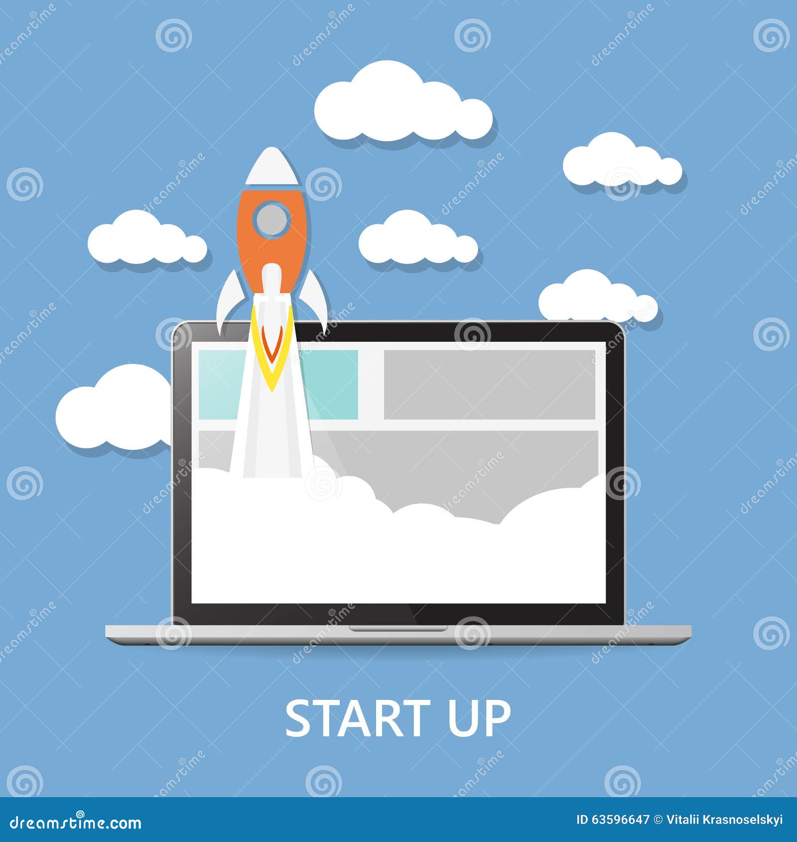 Concept. Project Start Up - Launch Illustration Stock Vector ...
