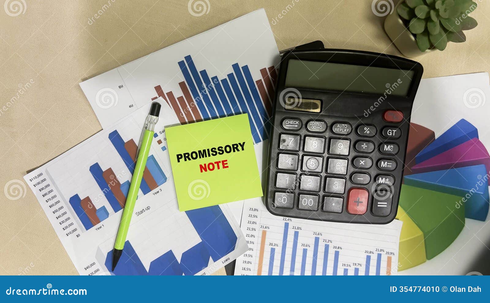 PROMISSORY NOTE Text Written On Notebook With Chart Stock Photo ...