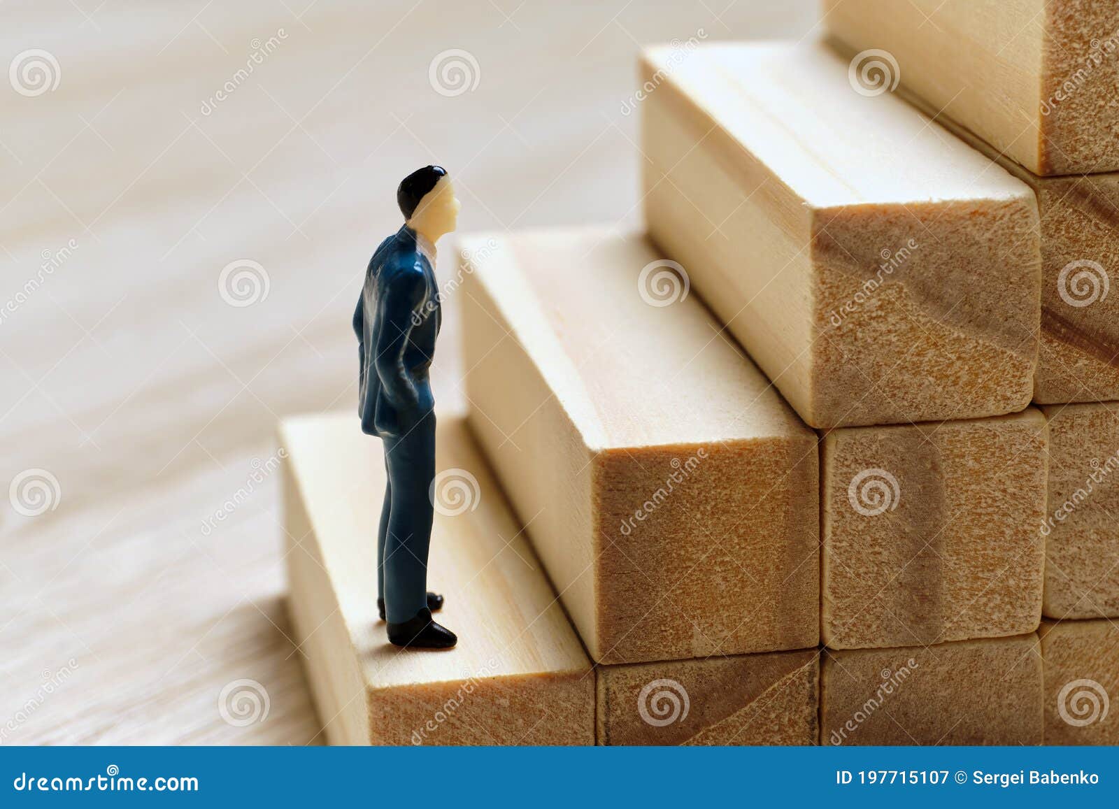 The Concept of Promotion at Ladder Work Stock Image - Image of employee ...