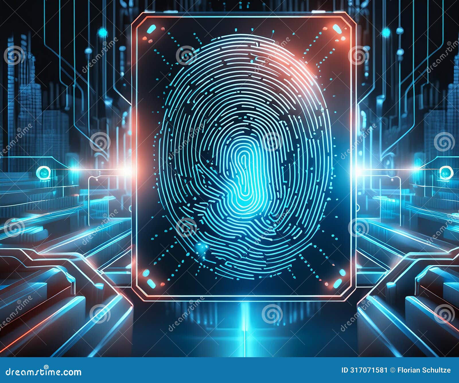 Concept Protect Personal Data. Security System with Fingerprint on ...