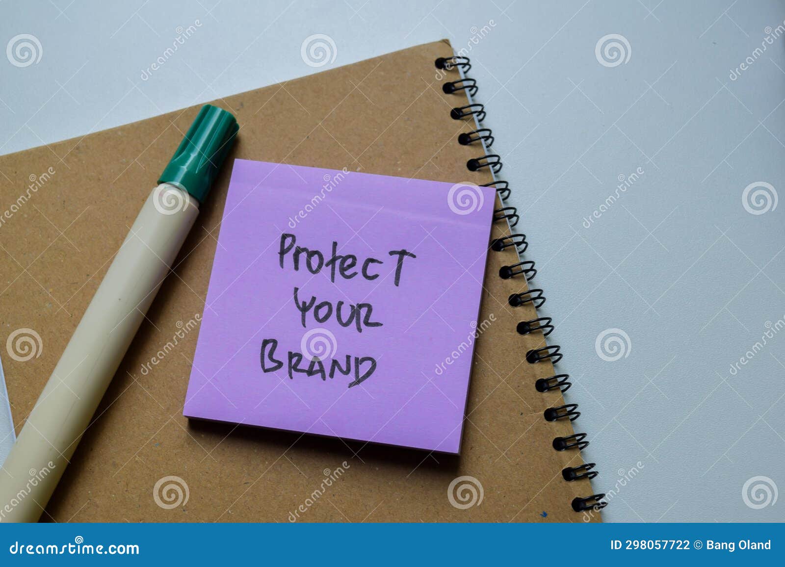 Concept of Protect Your Brand Write on Sticky Notes Isolated on Wooden ...