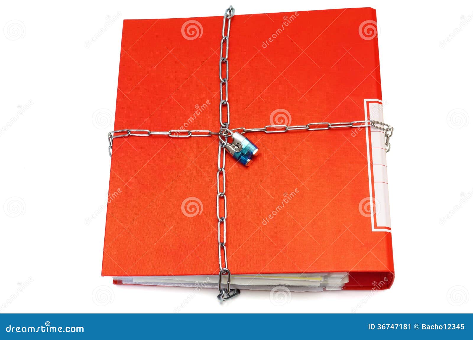 Concept of Protected Documents with Chain and File Folder Stock Image ...