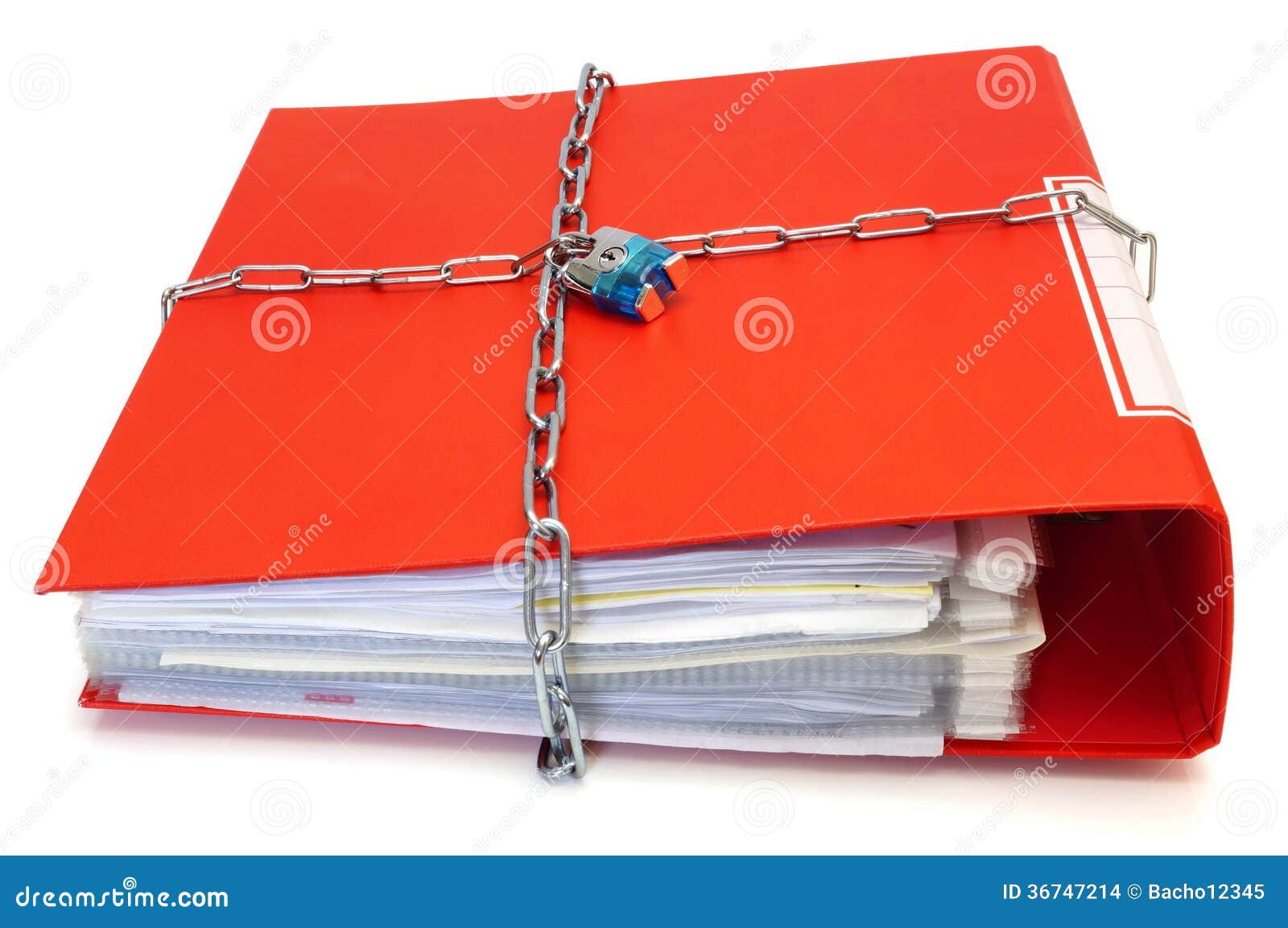 Concept of Protected Documents with Chain and File Folder Stock Photo ...