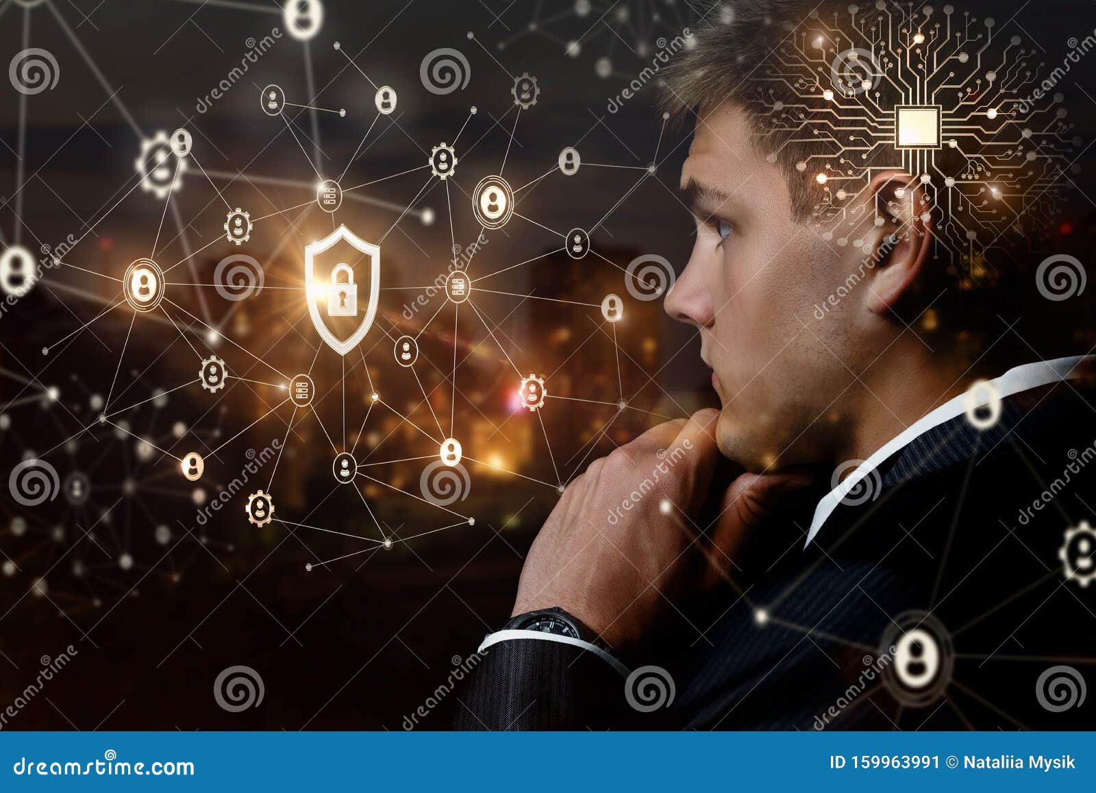 The Concept of Protecting the Business Network Stock Image - Image of ...