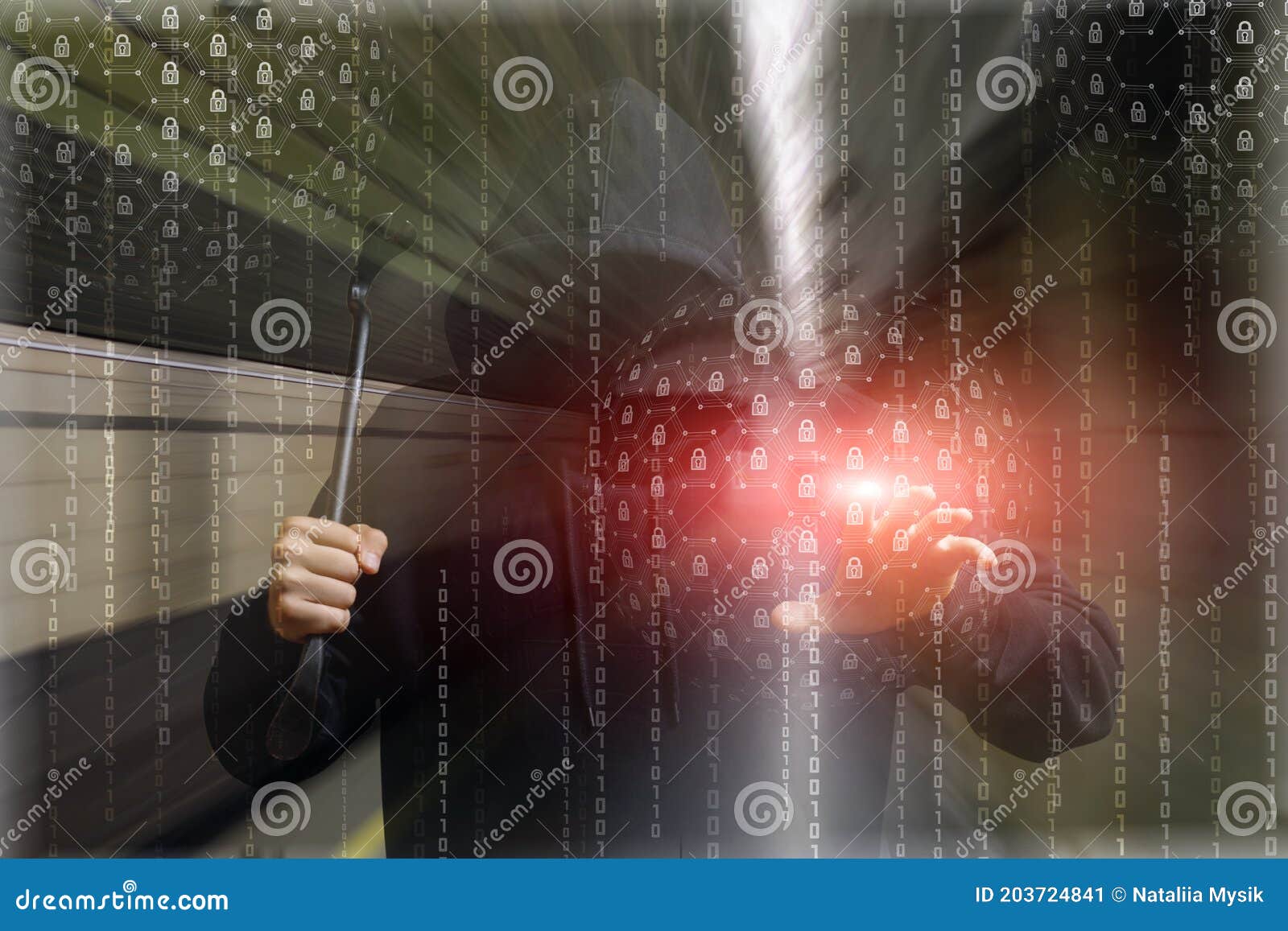 Concept of Protecting Digital Data from Attacks by Hackers Stock Image ...