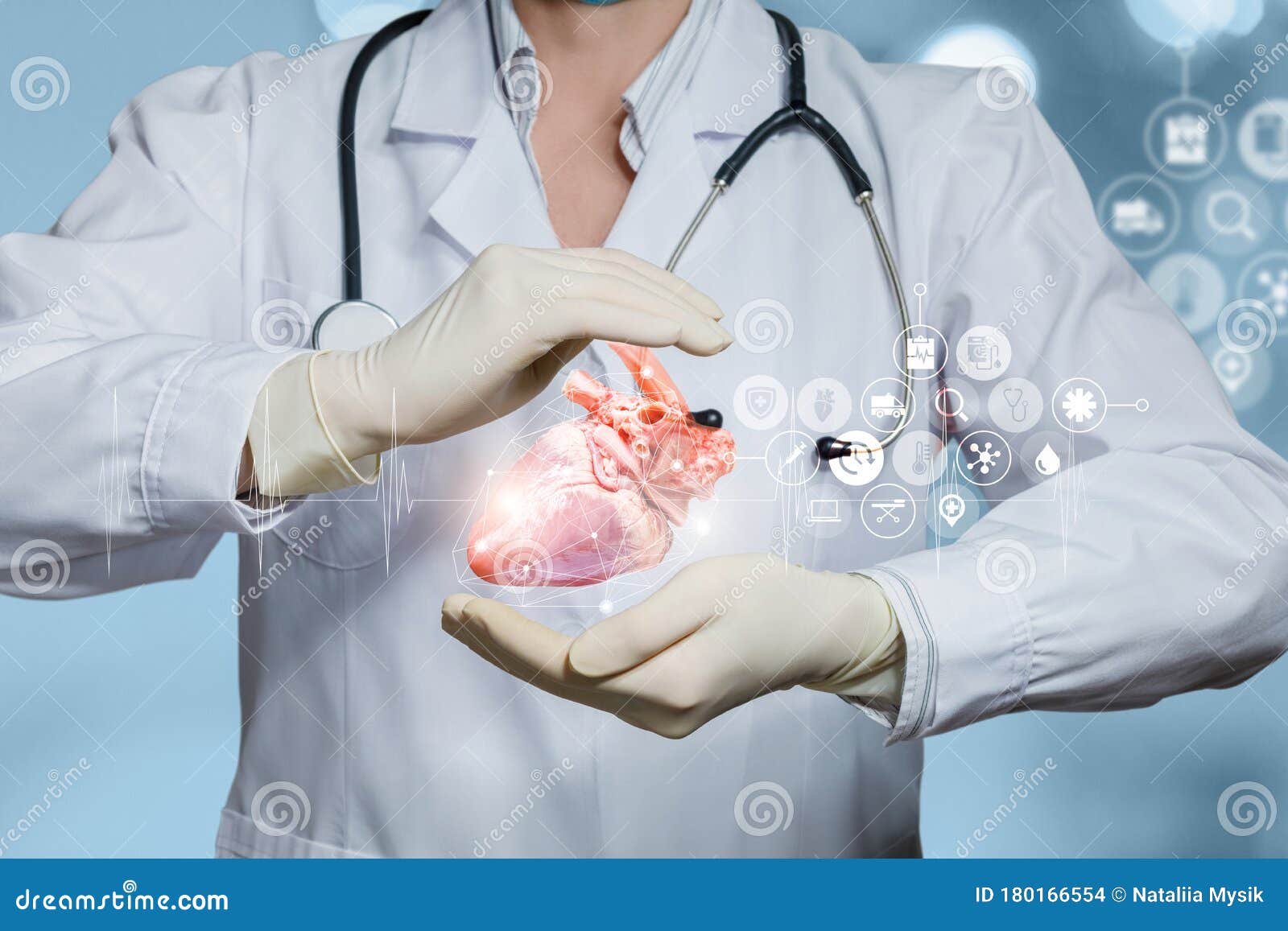 Concept of Protecting and Supporting the Heart of Patient Stock Photo ...