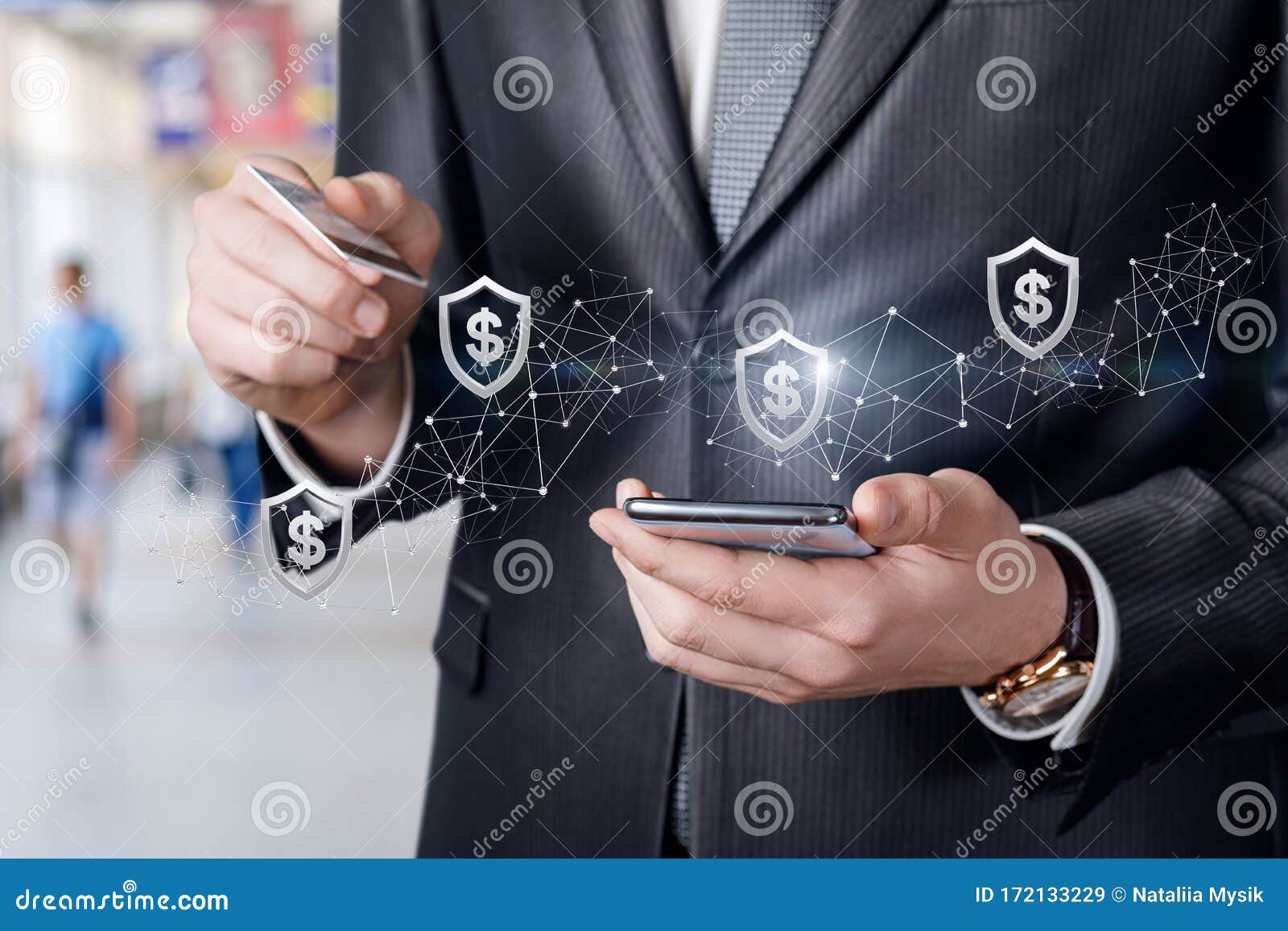 Concept of Protecting the Wallets of a Mobile Device Stock Image ...
