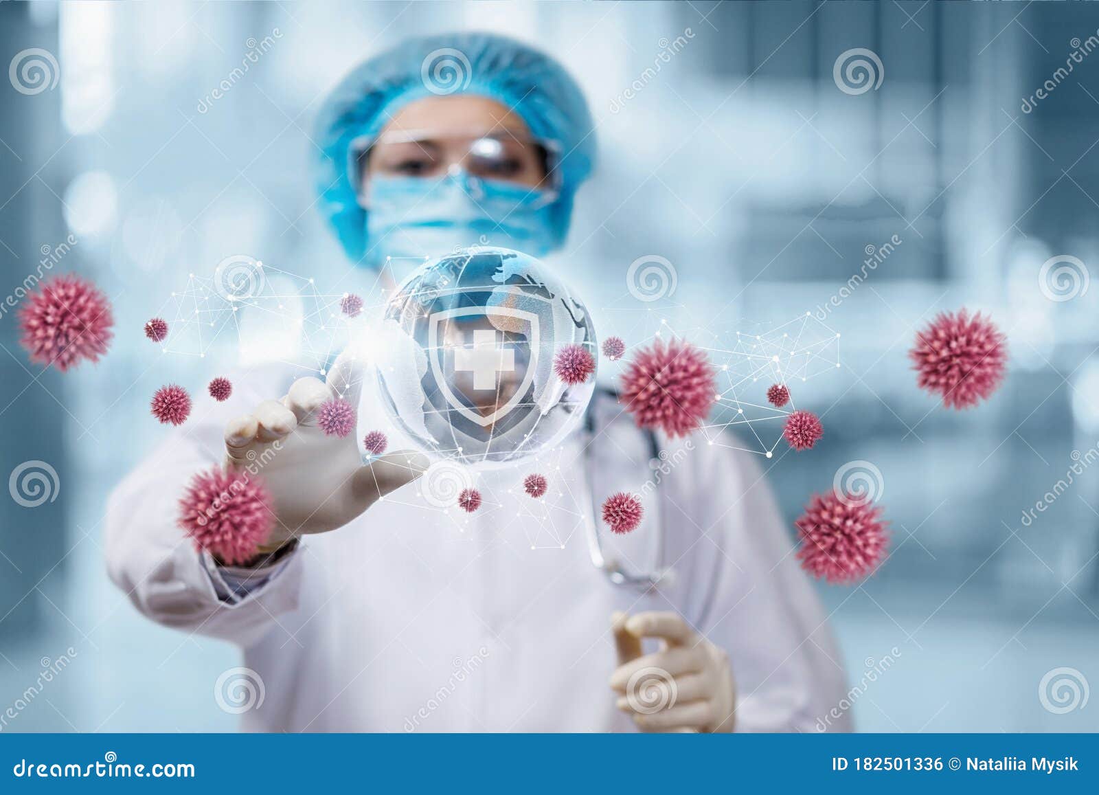 Concept of Protecting the World from the Spread of Viruses Stock Photo ...