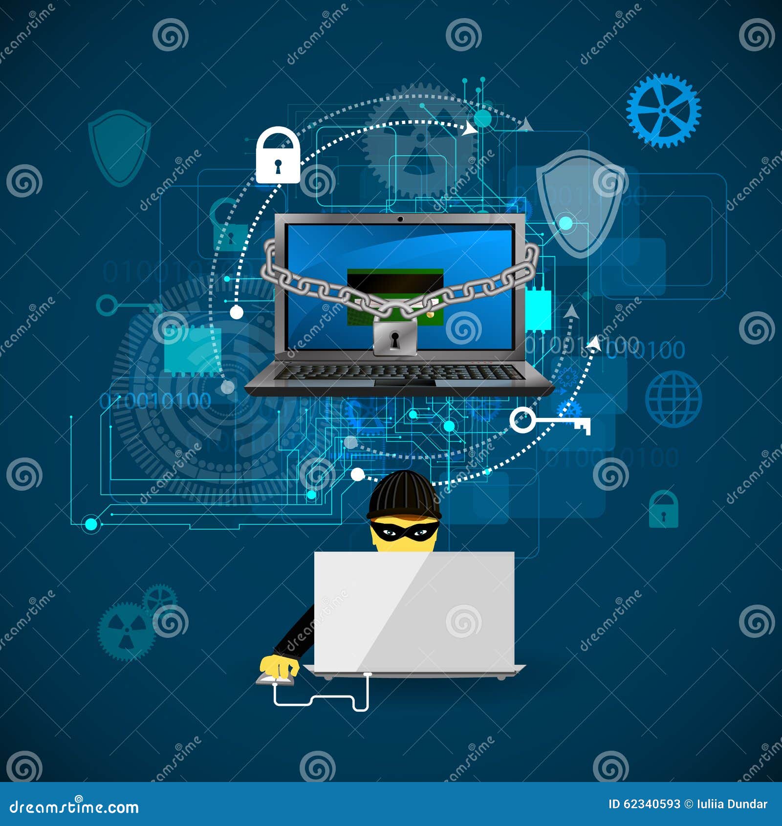 Concept of Protection Against Hacking. Stock Illustration ...