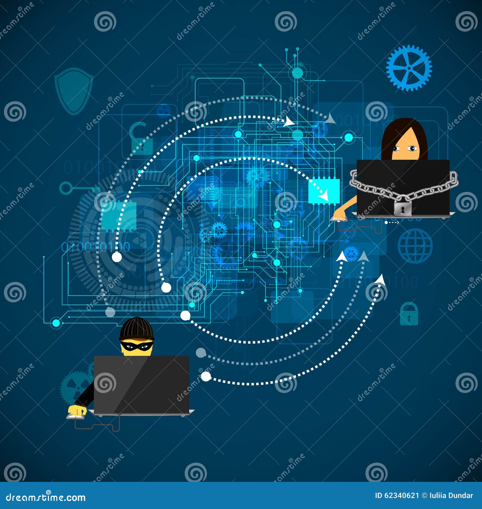 Concept of Protection Against Hacking. Stock Illustration ...