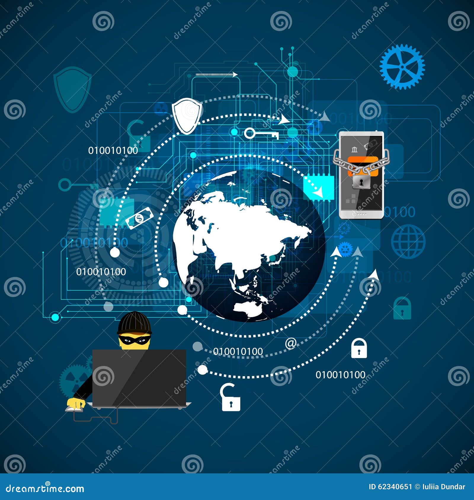 Concept of Protection Against Hacking. Stock Illustration ...