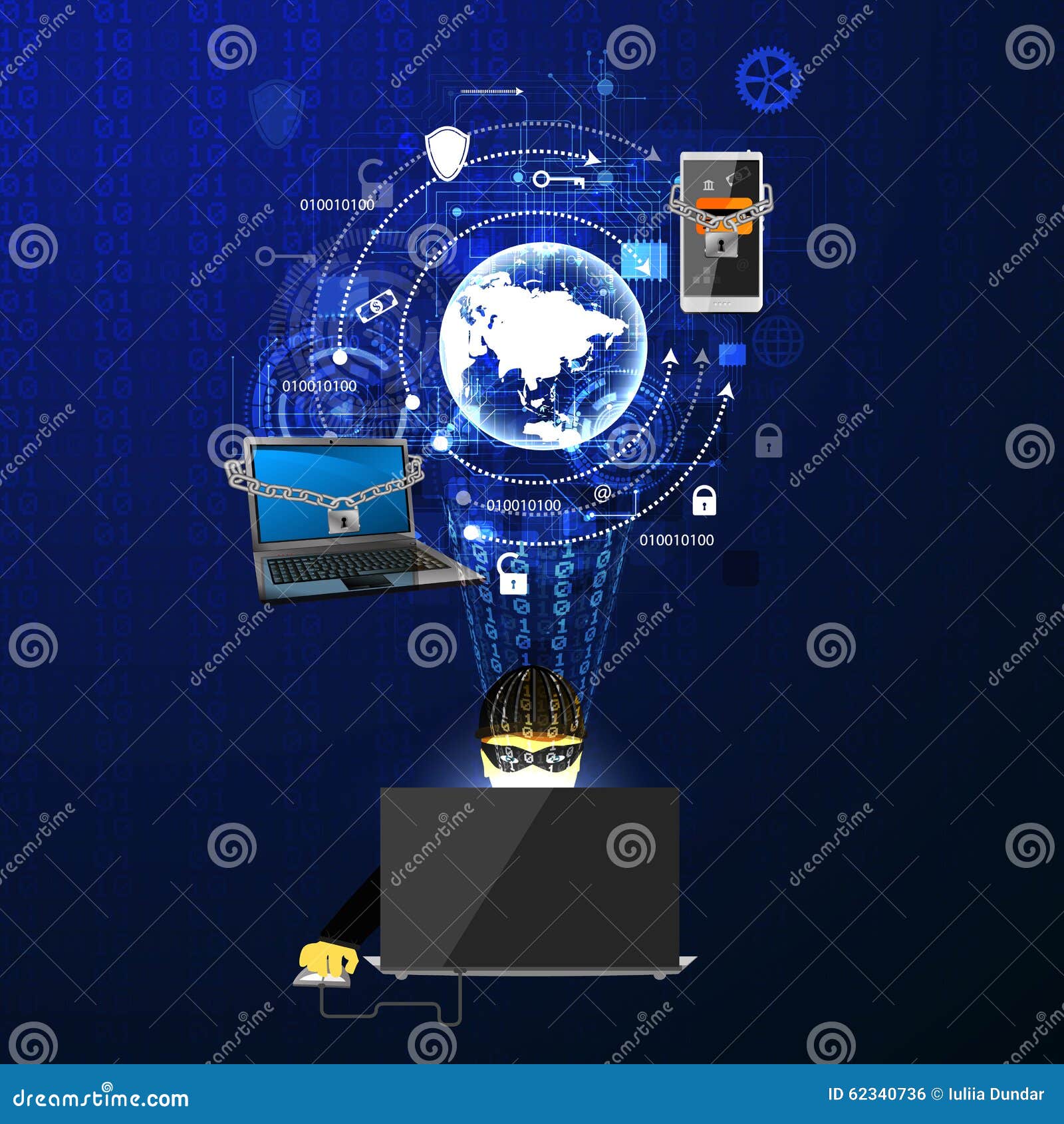 Concept of Protection Against Hacking. Stock Illustration ...
