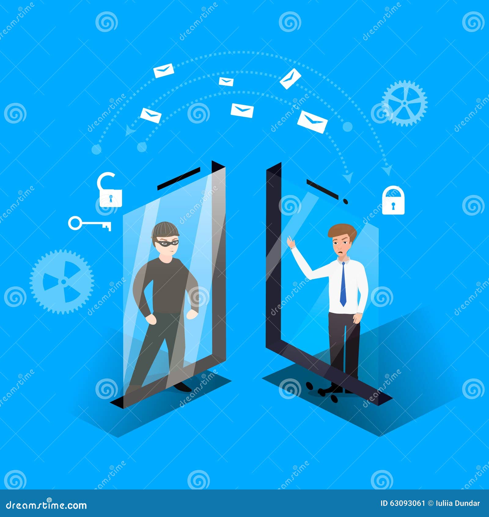 Concept of Protection Against Hacking Stock Illustration - Illustration ...