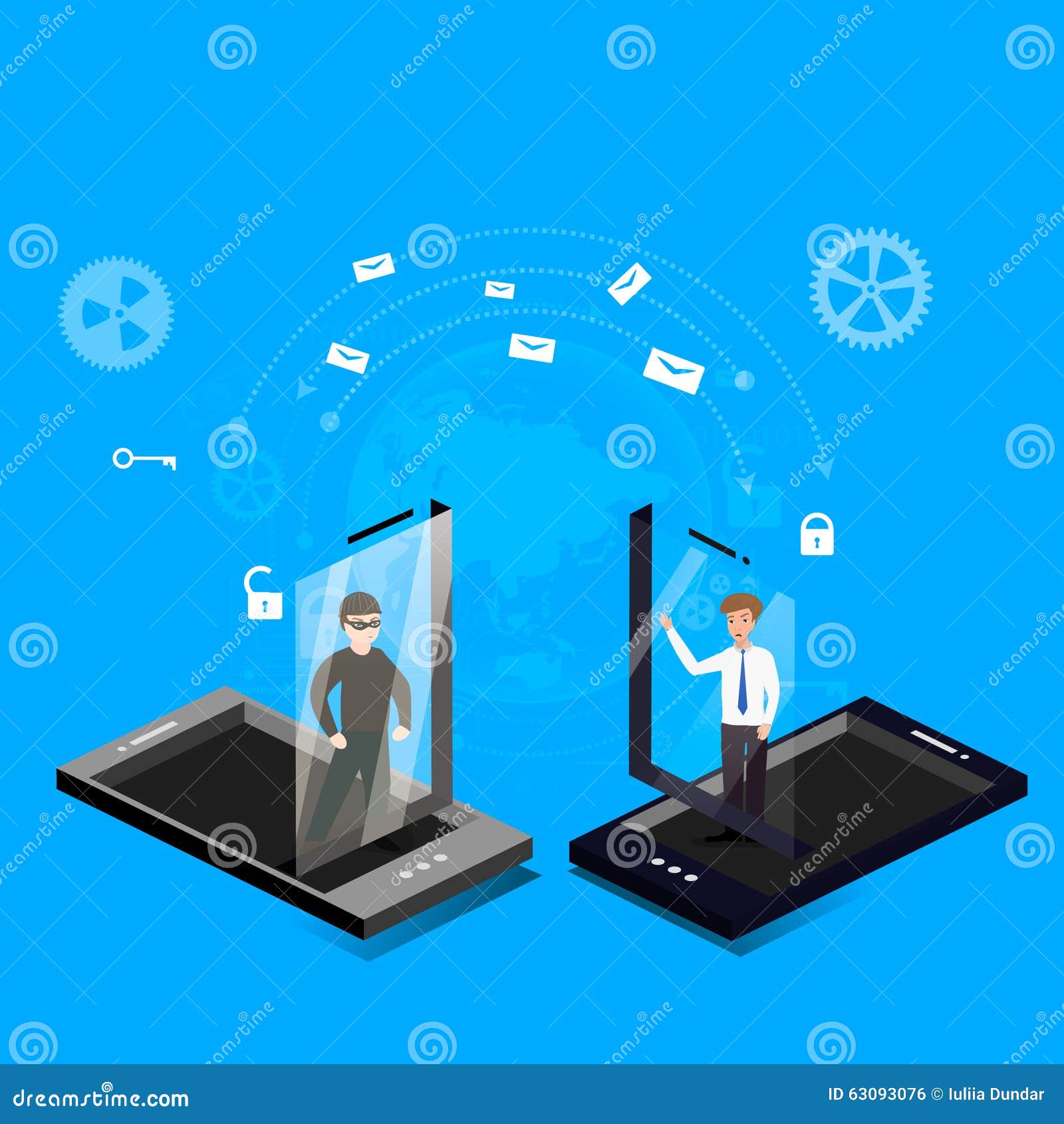 Concept of Protection Against Hacking Stock Illustration - Illustration ...