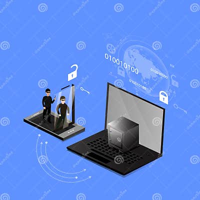 Concept of Protection Against Hacking Stock Illustration - Illustration ...