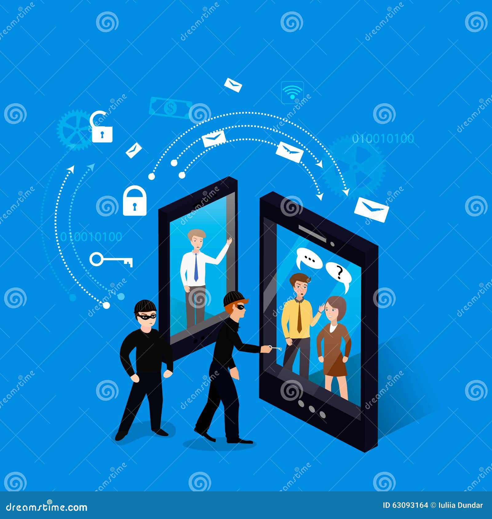 Concept of Protection Against Hacking Stock Illustration - Illustration ...