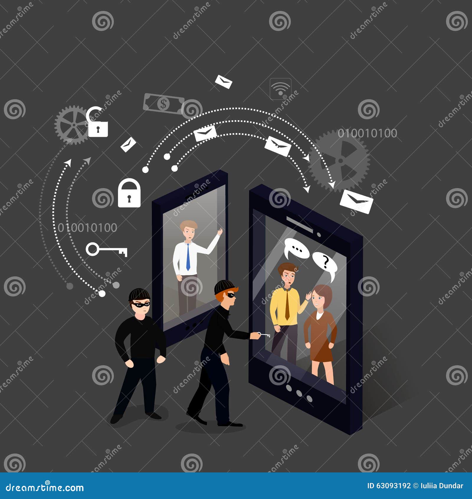 Concept of Protection Against Hacking Stock Illustration - Illustration ...