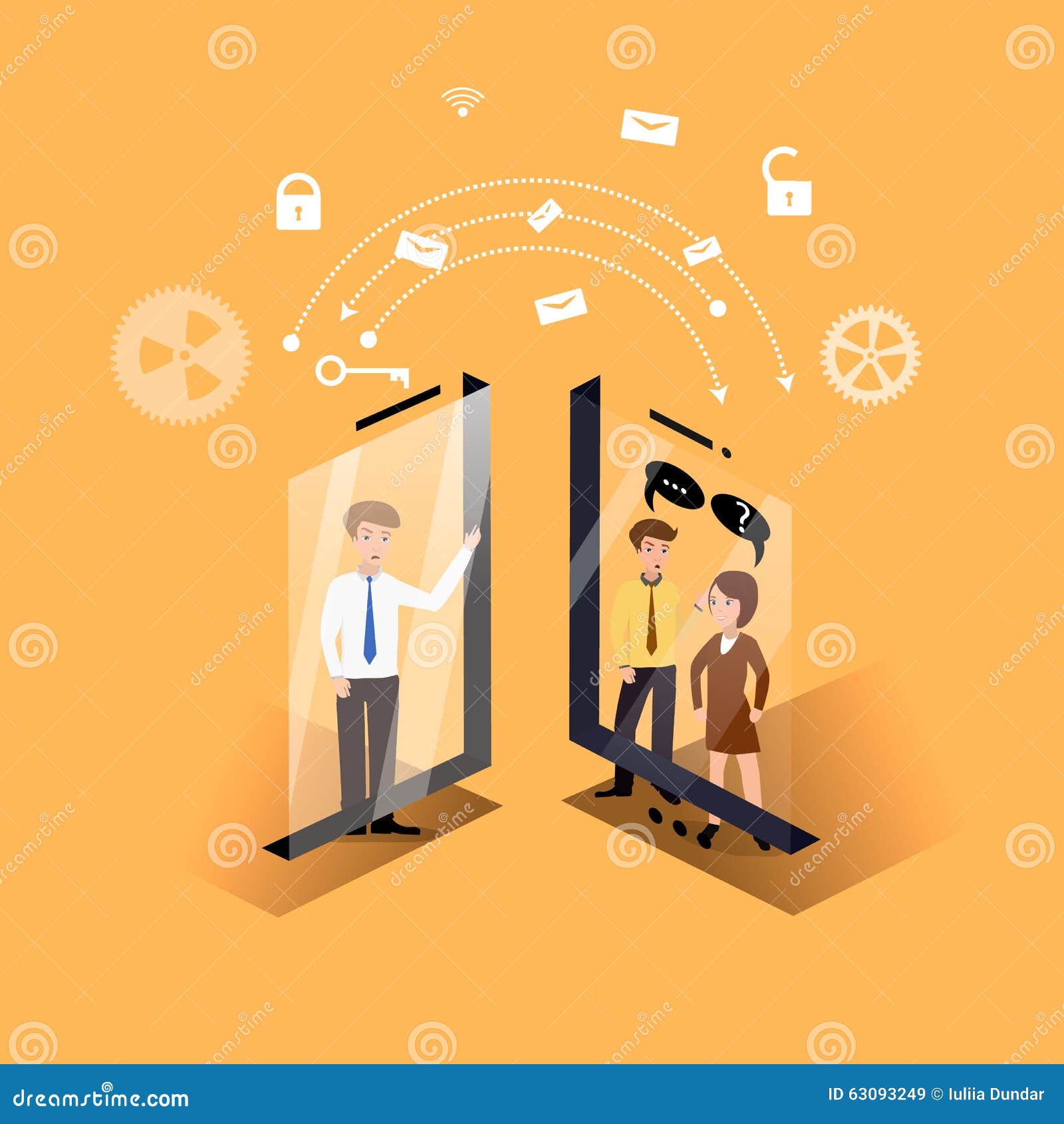 Concept of Protection Against Hacking Stock Illustration - Illustration ...