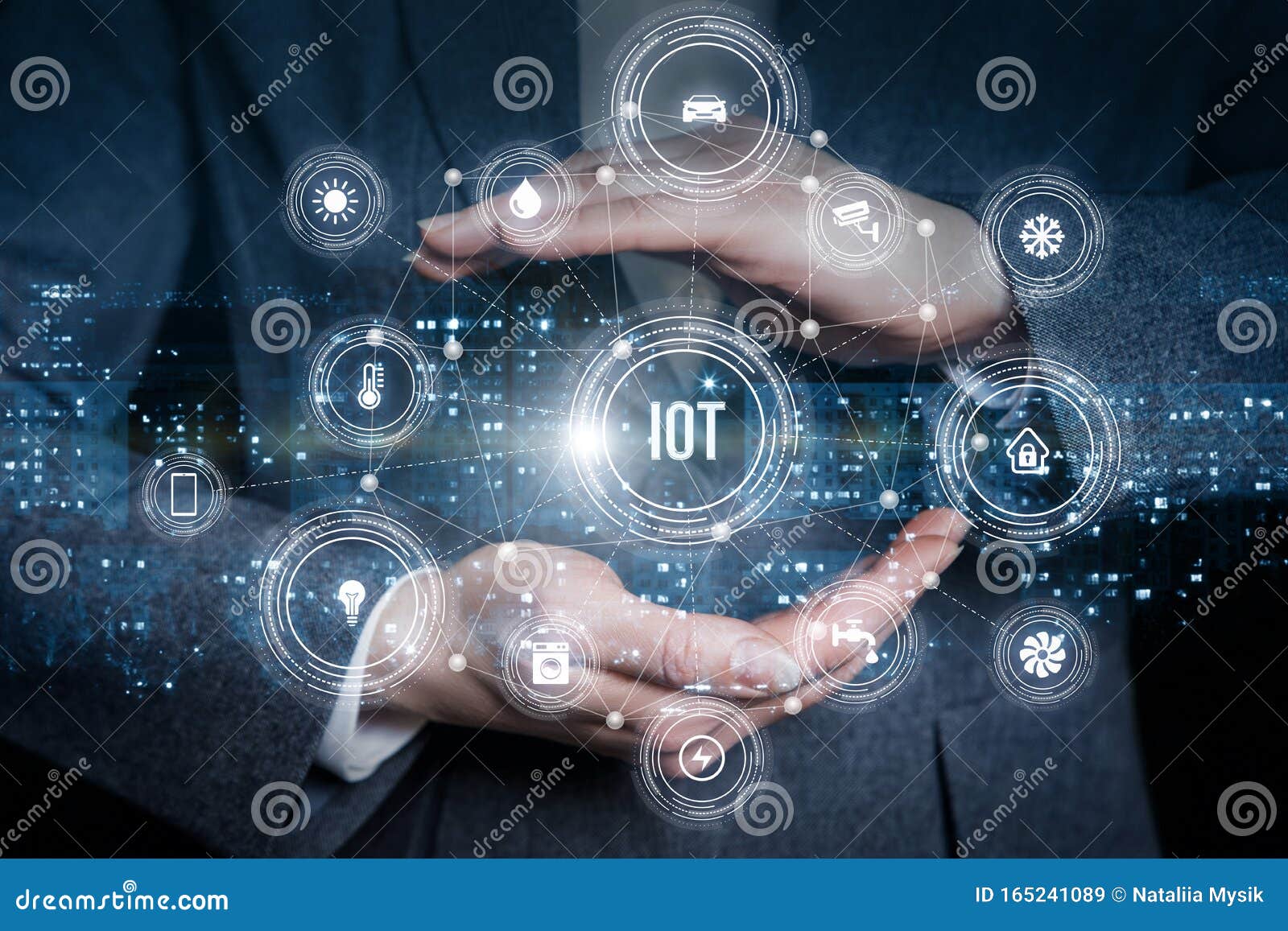 Concept of Protection of Internet of Things System Stock Illustration ...