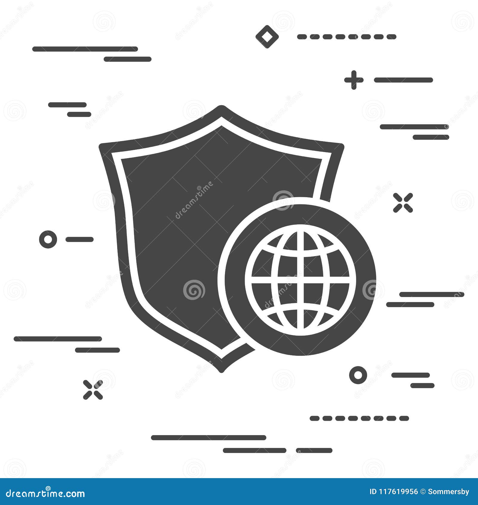 Concept of Protection is a Schematic of the Planet Earth. Flat S Stock ...
