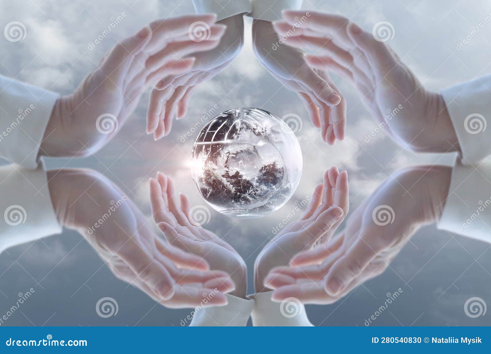 Concept of Protection and Security of the Planet Stock Photo - Image of ...