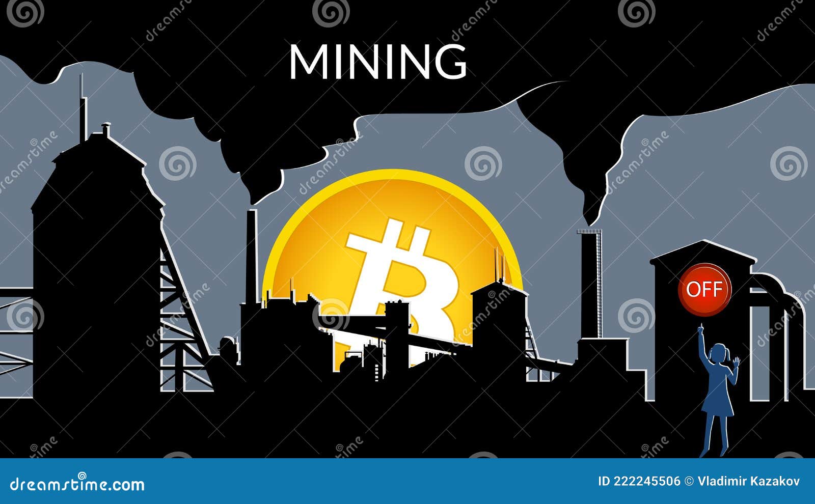 Concept of Protest Against Environmental Pollution when Mining Bitcoin ...