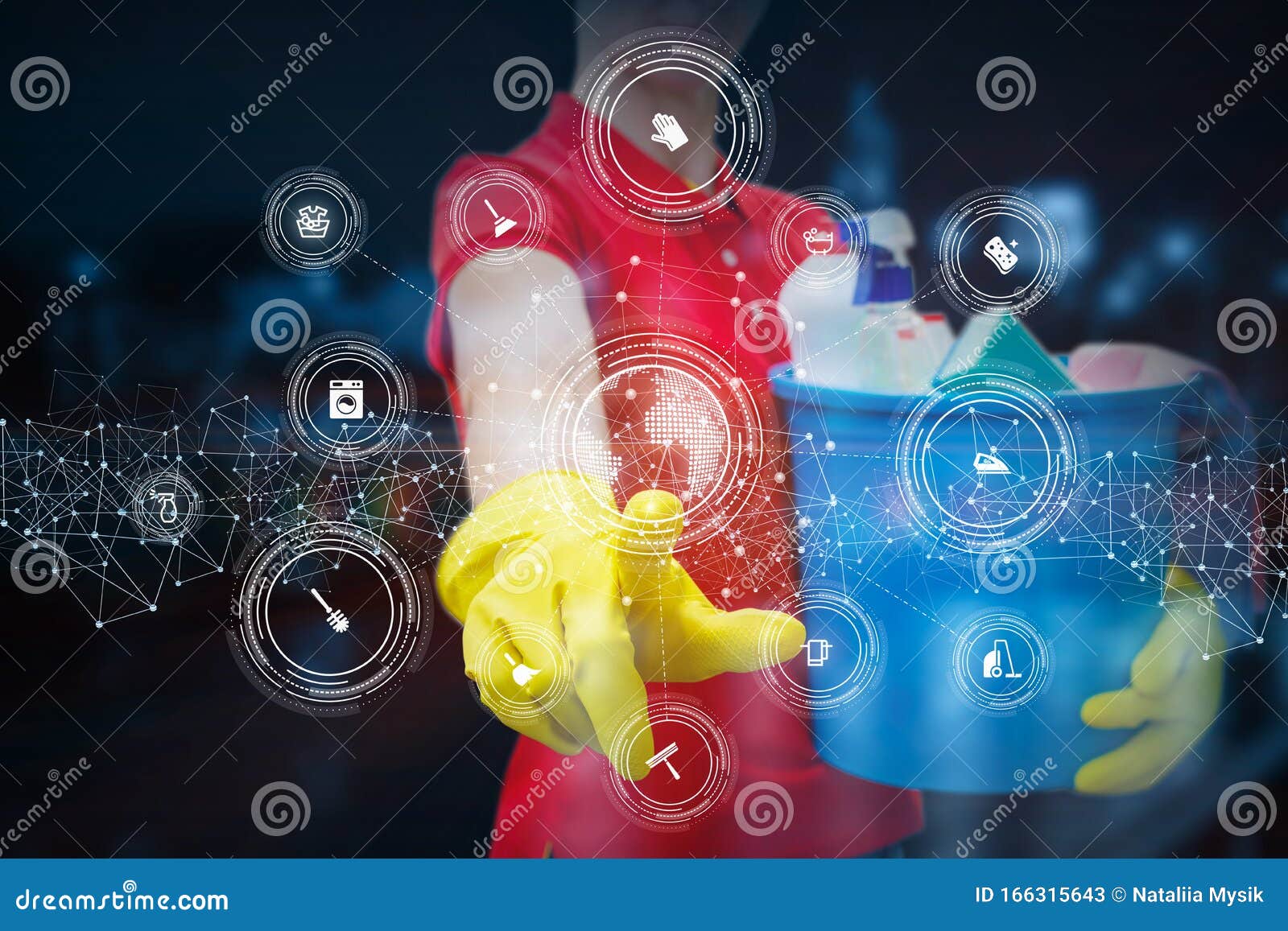 Concept of Providing Cleaning Services through a Global Network Stock ...