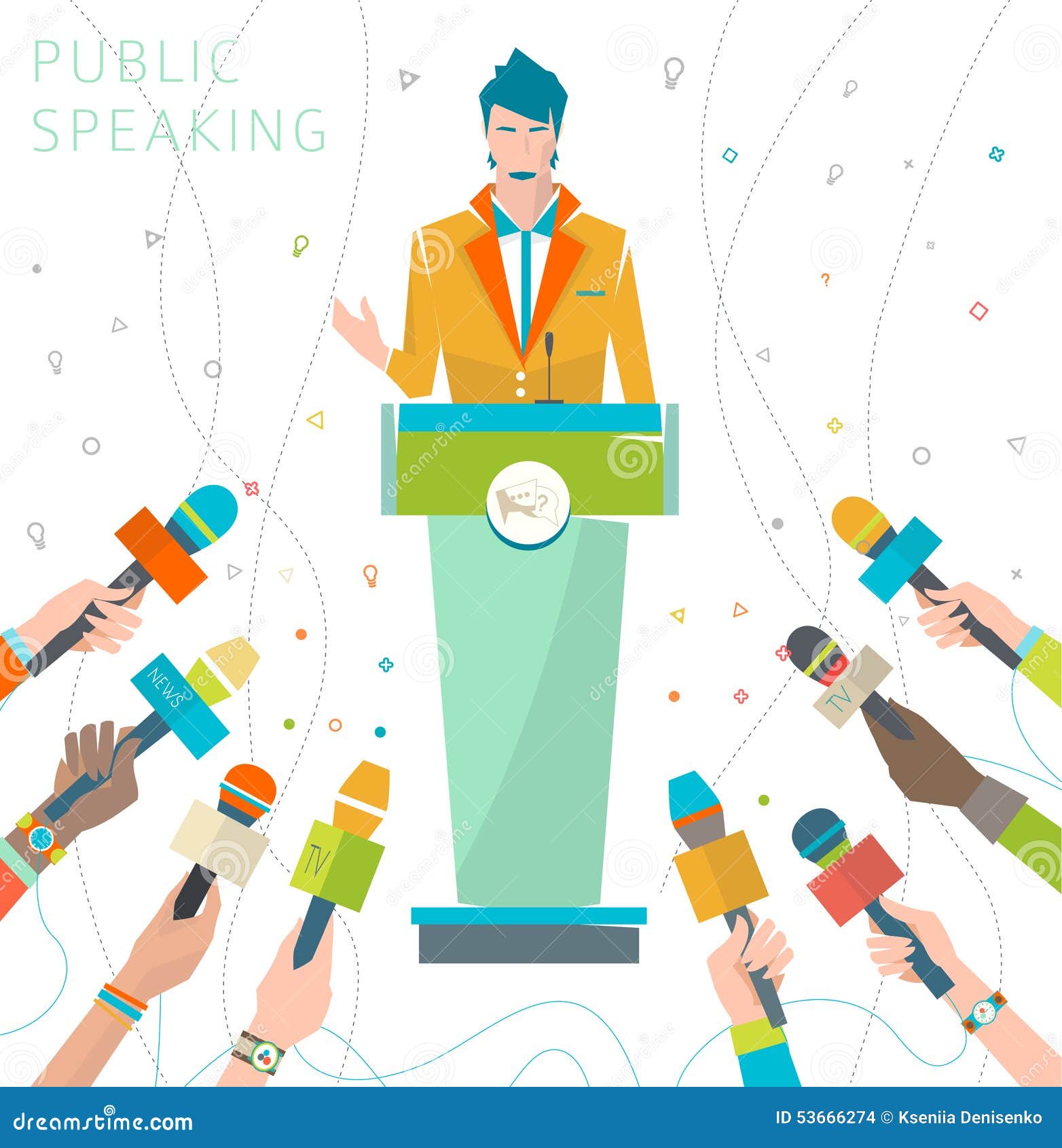 Concept of public speaking stock vector. Illustration of public - 53666274
