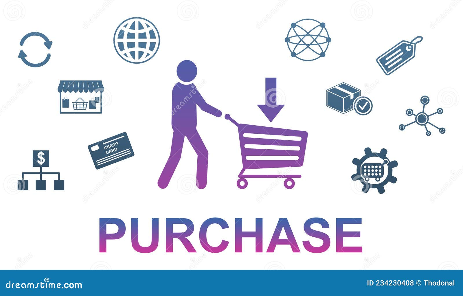 Concept of purchase stock illustration. Illustration of internet ...