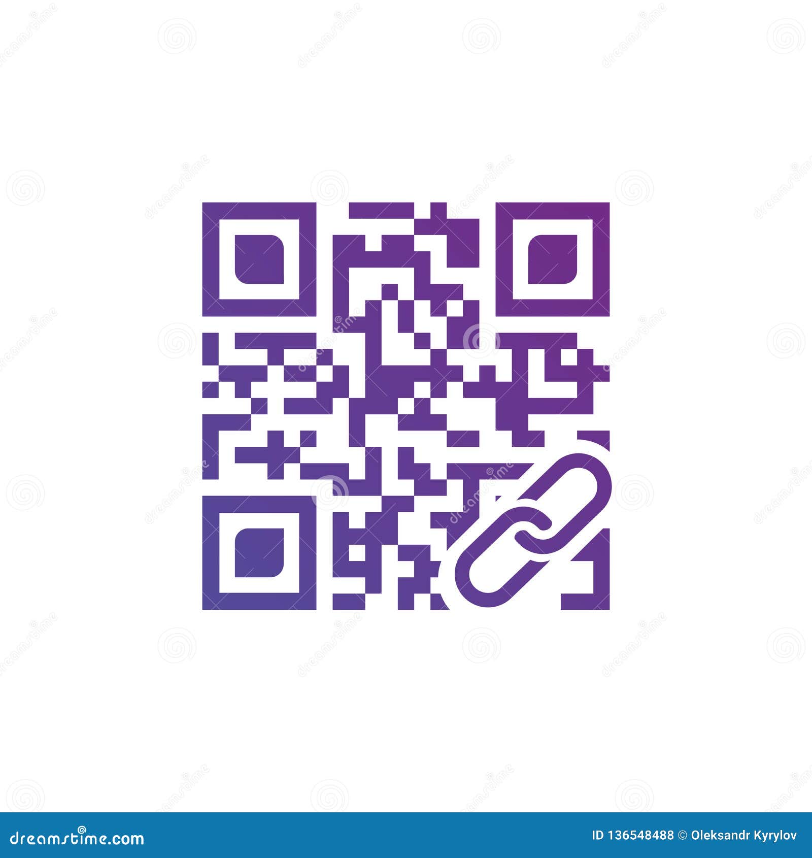 Concept of QR Scanning with Link Icon , Vector Illustration Isolated on ...