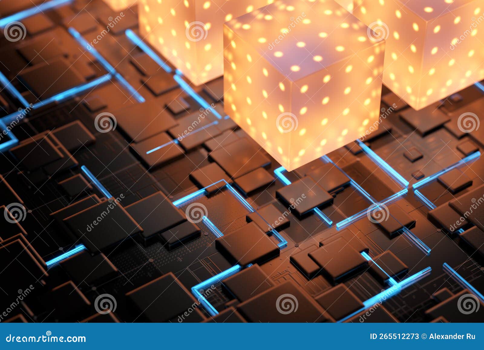 The Concept of a Quantum Computer. Qubit Stock Illustration ...