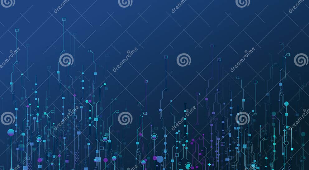 The Concept of Quantum Computer Technologies Stock Vector - Illustration of communications ...