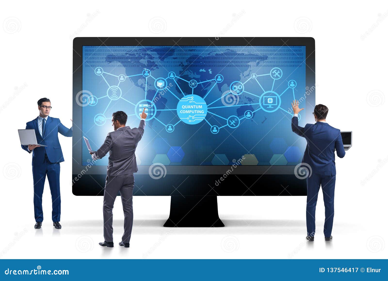 The Concept of Quantum Computing with Businessman Stock Image - Image ...