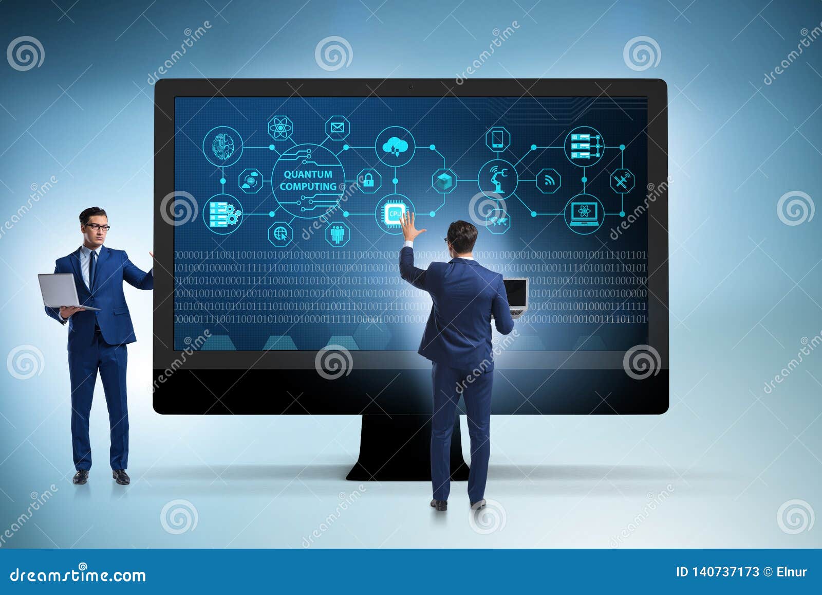 The Concept of Quantum Computing with Businessman Stock Image - Image ...