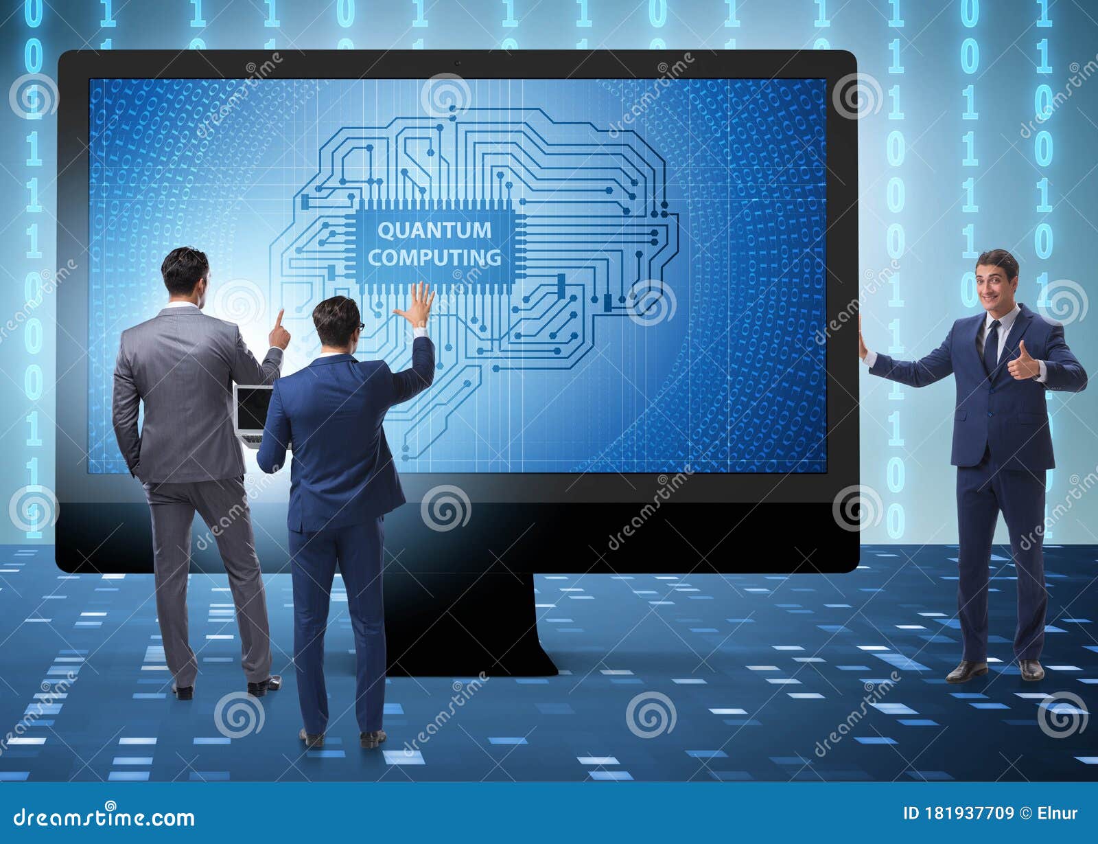 Concept of Quantum Computing with Businessman Stock Image - Image of ...