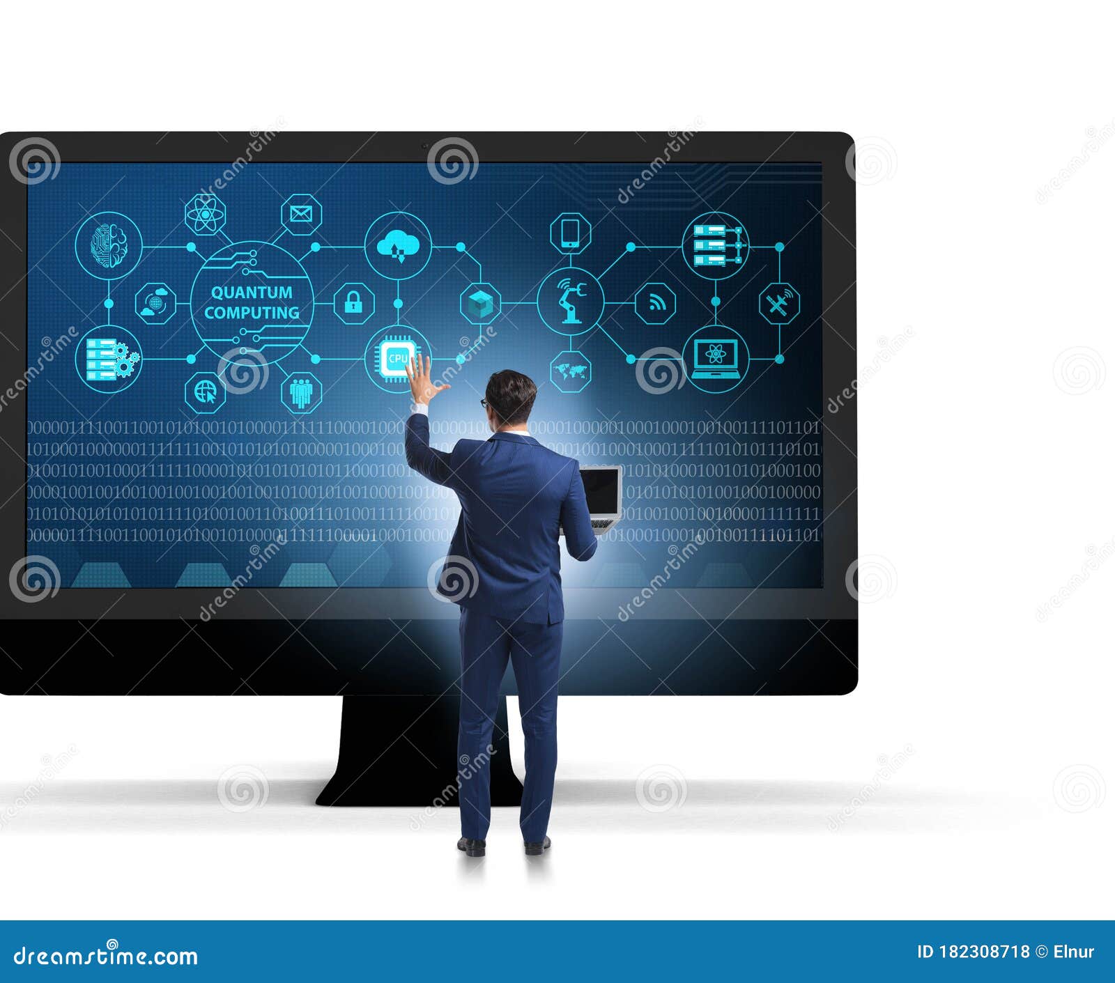Concept of Quantum Computing with Businessman Stock Photo - Image of ...