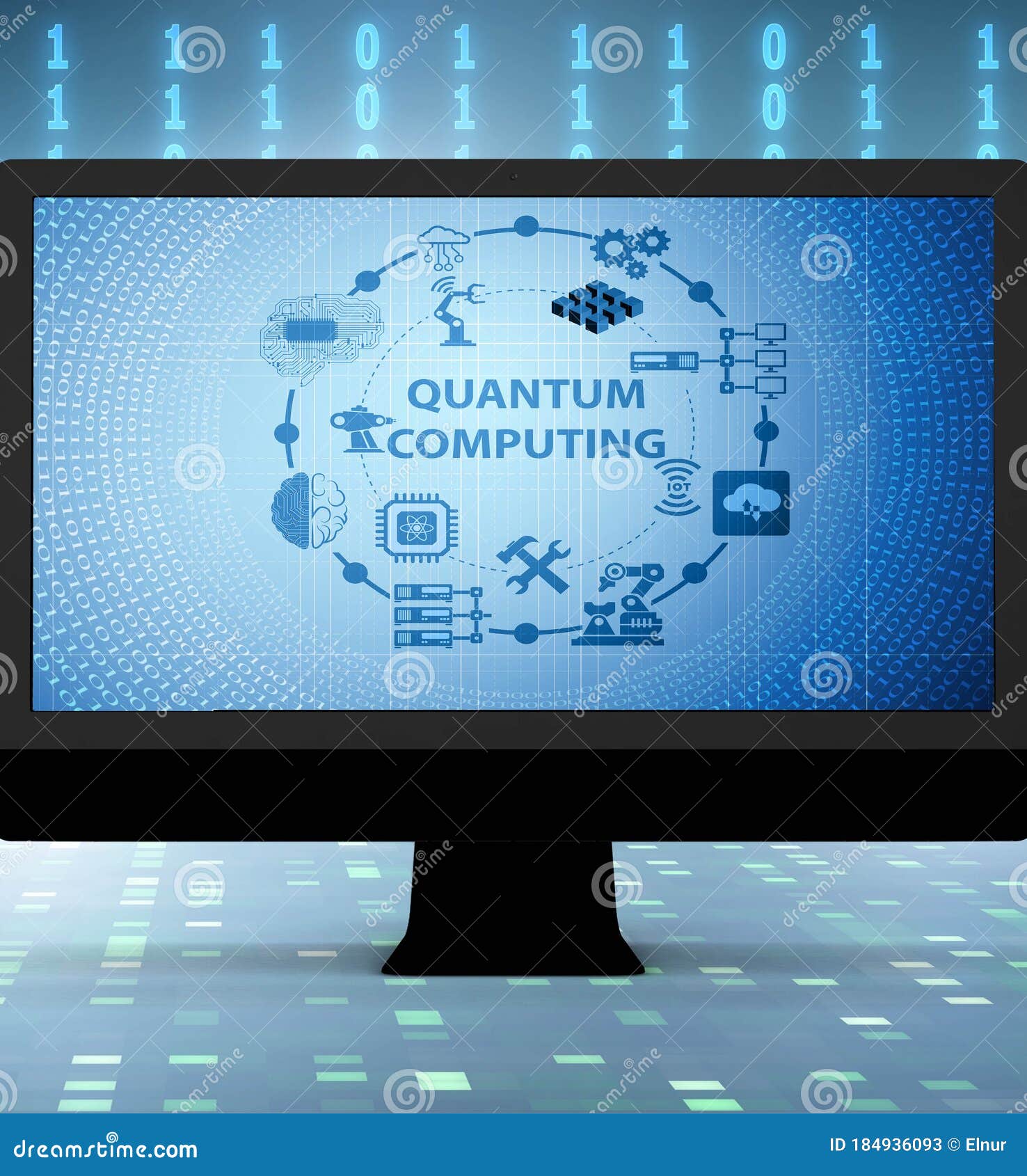 Concept of Quantum Computing with Businessman Stock Illustration ...