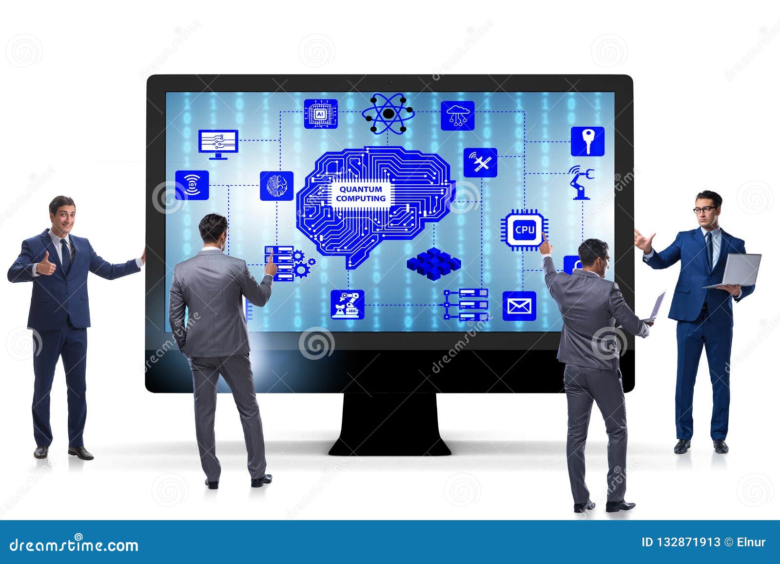 The Concept of Quantum Computing with Businessman Stock Image - Image ...