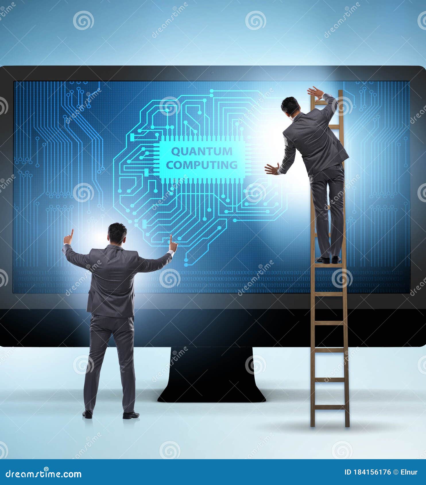 Concept of Quantum Computing with Businessman Stock Photo - Image of ...