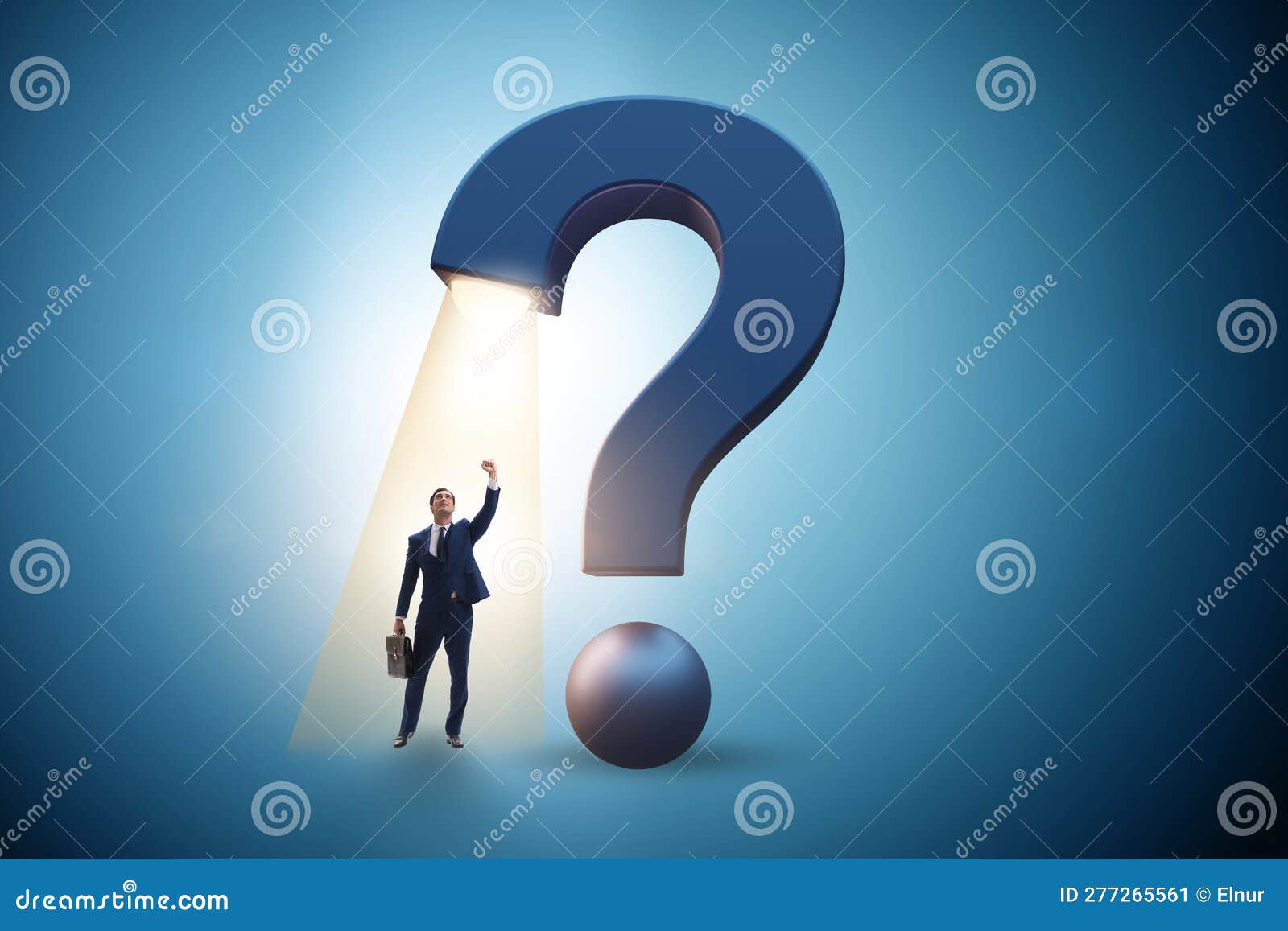 Concept with Question Mark and Businessman Stock Image - Image of ...