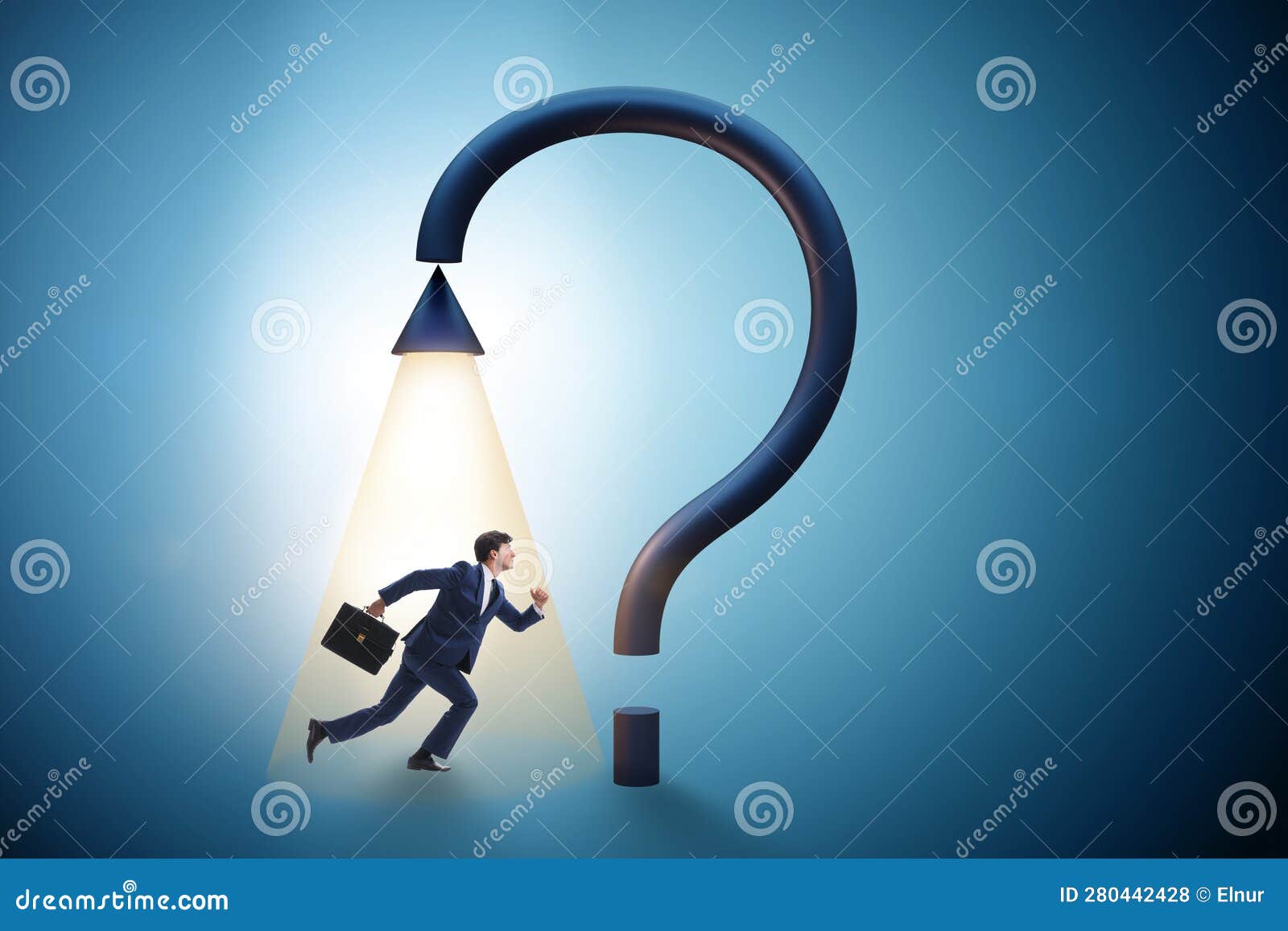 Concept with Question Mark and Businessman Stock Photo - Image of ...