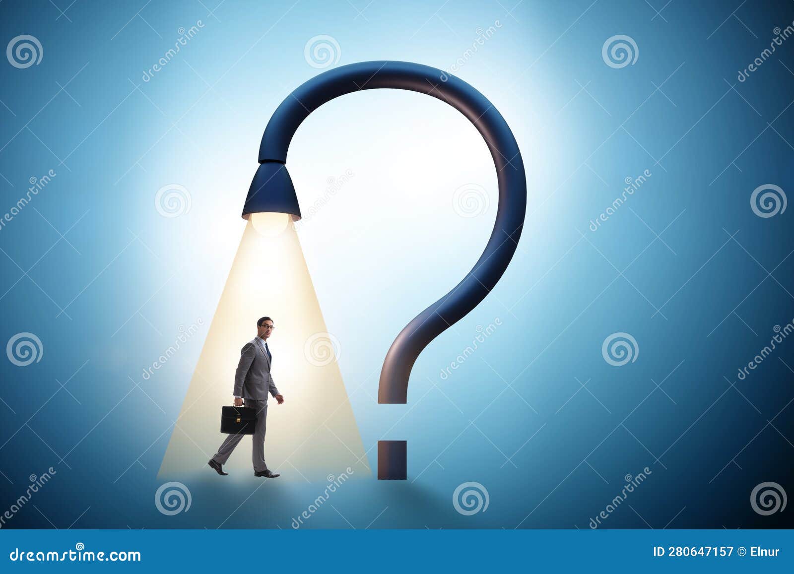 Concept with Question Mark and Businessman Stock Image - Image of ...
